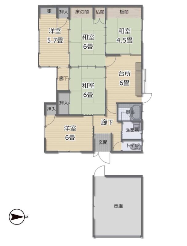空き家バンク【売買】200万円 三重県伊勢市大湊町 軽量鉄骨車庫付き5DKコンパクト平屋 上下水道 - Sumai空き家