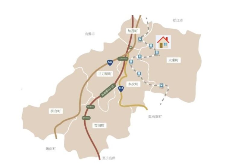 空き家バンク【売買】100万円 島根県雲南市大東町仁和寺 田畑・山林・納屋・駐車場2台付き5DK2階建 土間・縁側・続き間・薪風呂有 - Sumai空き家