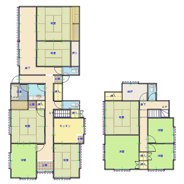 空き家バンク【売買】450万円 奈良県吉野郡下市町下市 補修不要・二世帯住宅可 カーポート付き9DK2階建 水洗トイレ - Sumai空き家